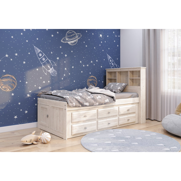 Viv Rae Beckford Twin Bookcase Bed With 12 Drawers Wayfair
